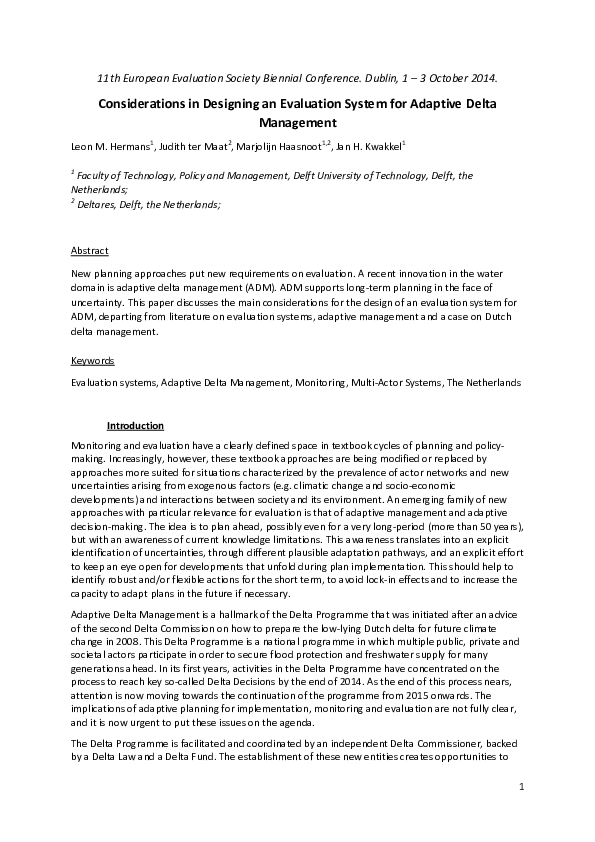 (PDF) Considerations in designing an evaluation system for adaptive ...