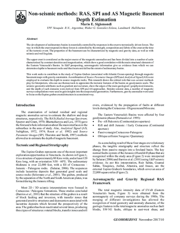 (PDF) Non-seismic methods: RAS, SPI and AS Magnetic Basement Depth ...