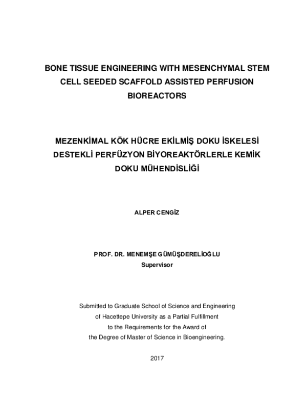 (PDF) Bone Tissue Engineering With Mesenchymal Stem Cell Seeded Scaffold Assisted Perfusion ...