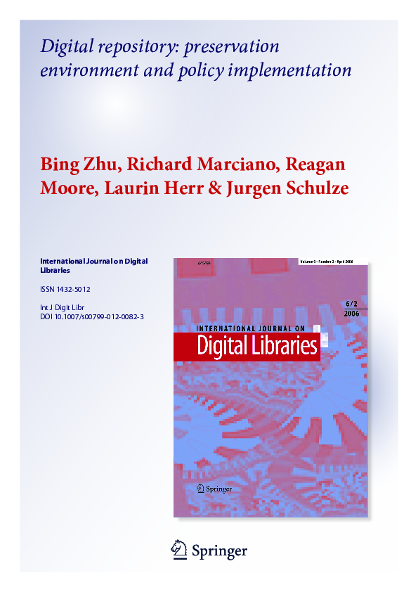 (PDF) Digital repository: preservation environment and policy implementation