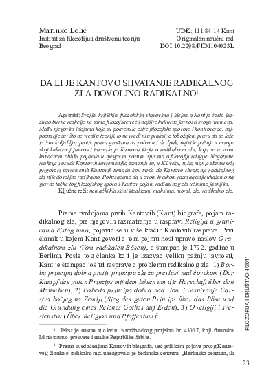 (PDF) Is Kant’s conception of radical evil radical enough