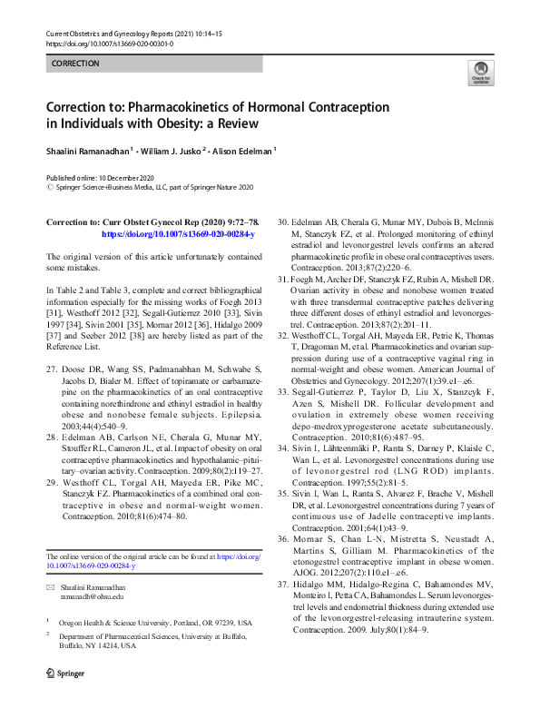 (PDF) Correction to: Pharmacokinetics of Hormonal Contraception in ...