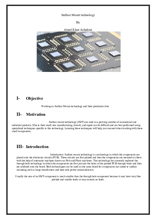 (DOC) Surface Mount technology By