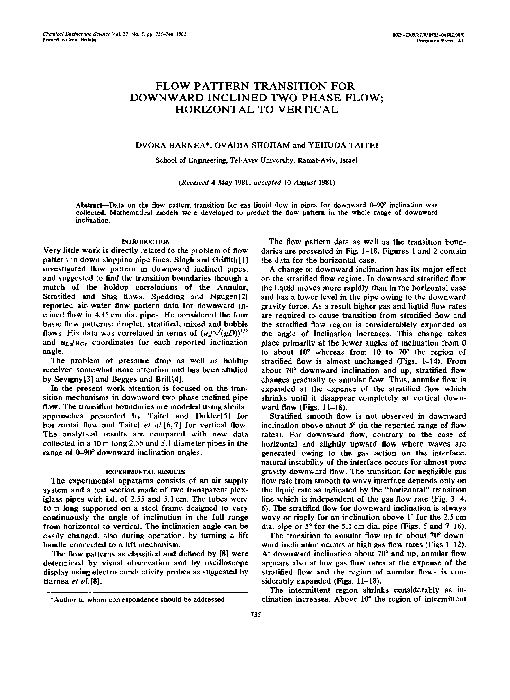 (PDF) Flow pattern transition for downward inclined two phase flow; horizontal to vertical