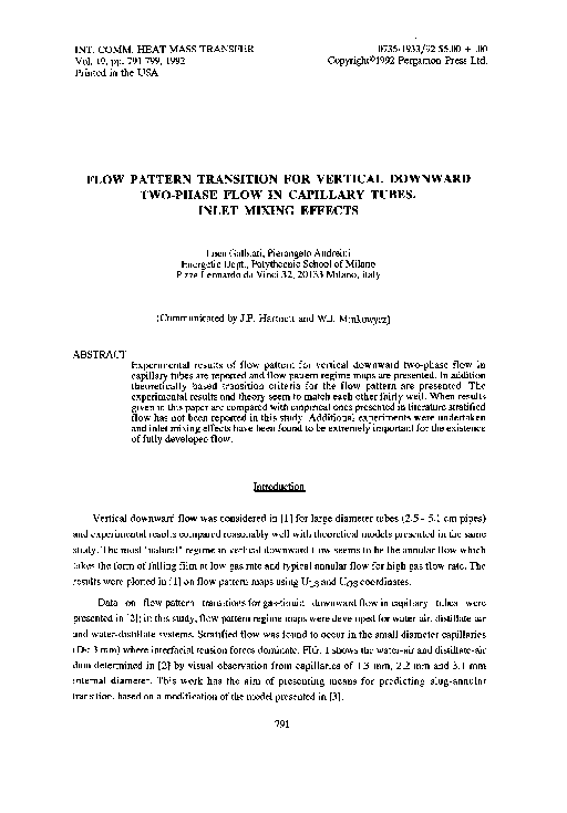 (PDF) Flow pattern transition for vertical downward two phase flow