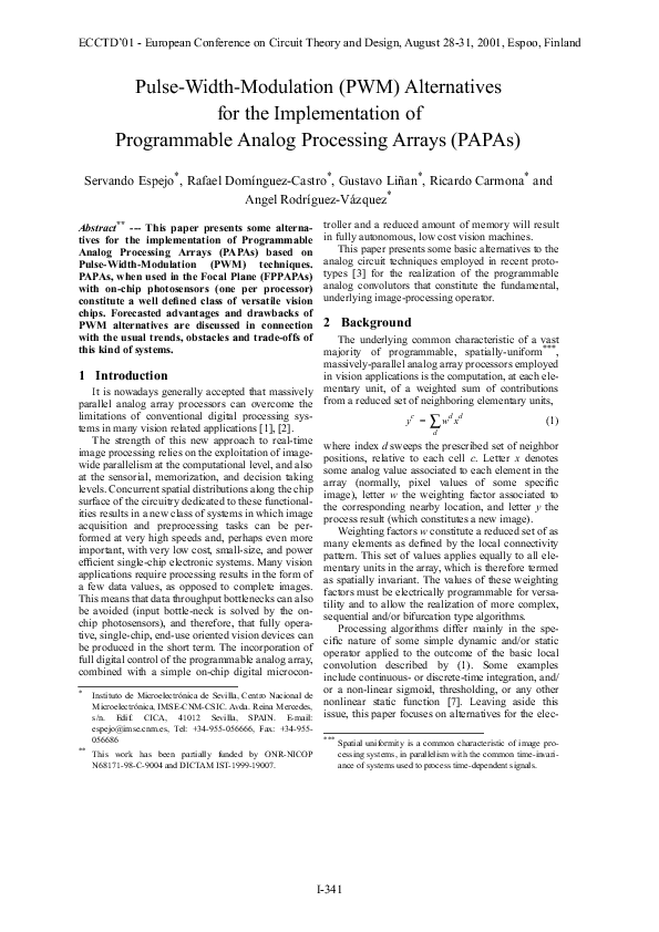 (PDF) Pulse-Width-Modulation (PWM) Alternatives for the Implementation of Programmable Analog ...