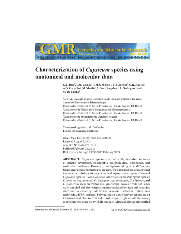 (PDF) Characterization of Capsicum species using anatomical and ...