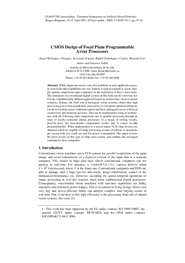 (PDF) CMOS design of focal plane programmable array processors