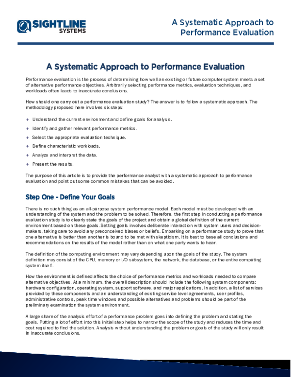 (PDF) A Systematic Approach to Performance Evaluation | sachin shahane ...