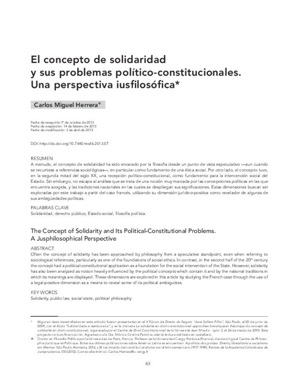 (PDF) El concepto de solidaridad y sus problemas político ...