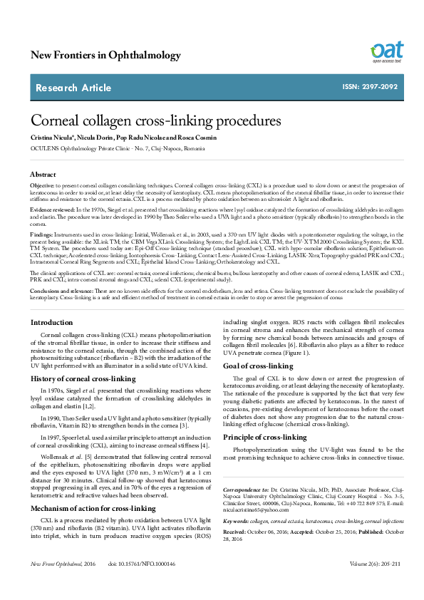 (PDF) Corneal collagen cross-linking procedures | nicula dorin - Academia.edu