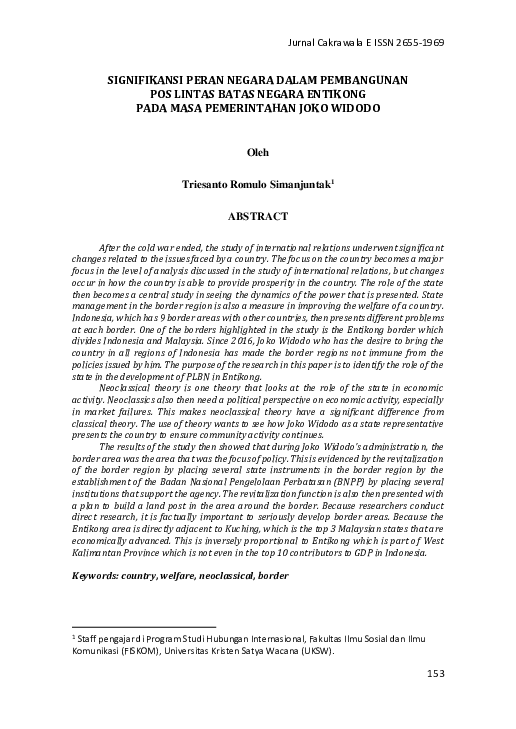 (PDF) Governement, Development, Border The Significant Role of The ...