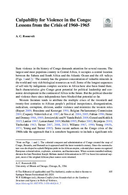(PDF) Culpability for Violence in the Congo: Lessons from the Crisis of ...