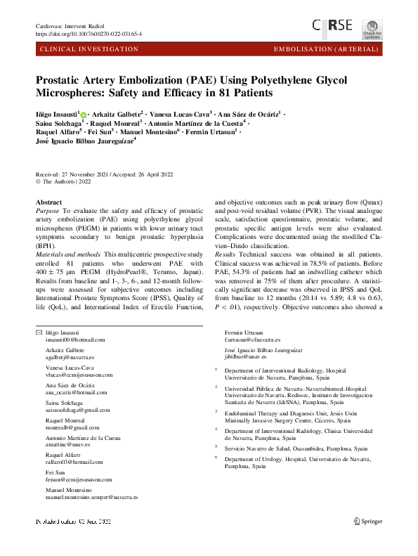 (PDF) Prostatic Artery Embolization (PAE) Using Polyethylene Glycol ...