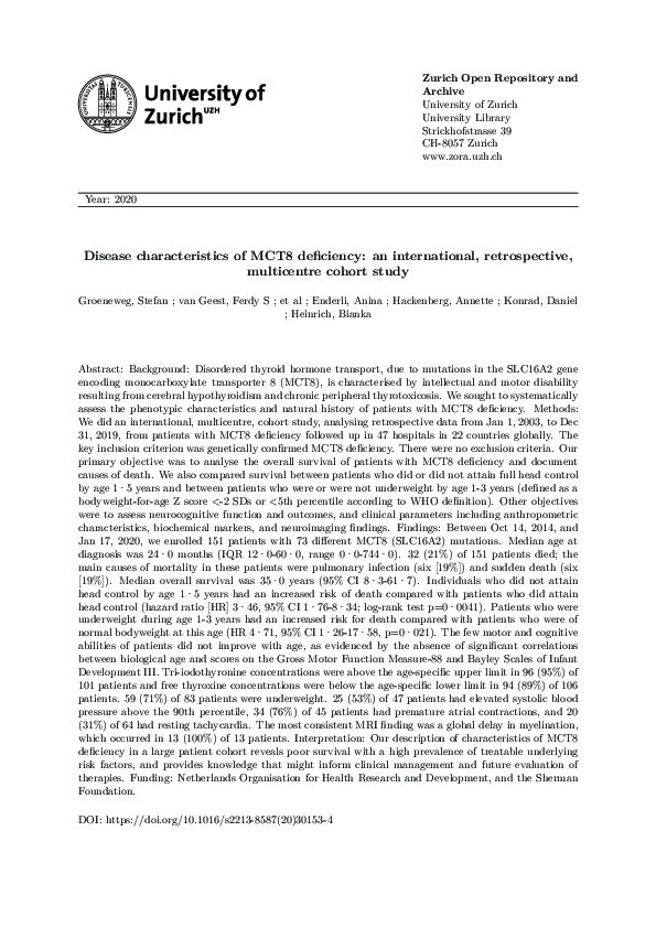 (PDF) Disease characteristics of MCT8 deficiency: an international ...