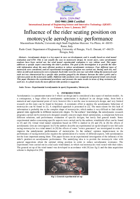 (PDF) Influence of the rider seating position on motorcycle aerodynamic ...