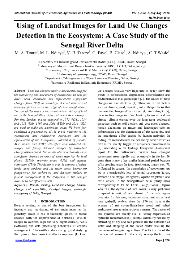 (PDF) Using of Landsat Images for Land Use Changes Detection in the ...
