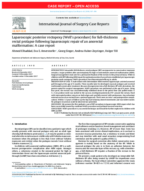 (PDF) Laparoscopic posterior rectopexy (Well’s procedure) for full ...