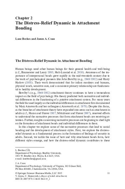 (PDF) The Distress-Relief Dynamic in Attachment Bonding