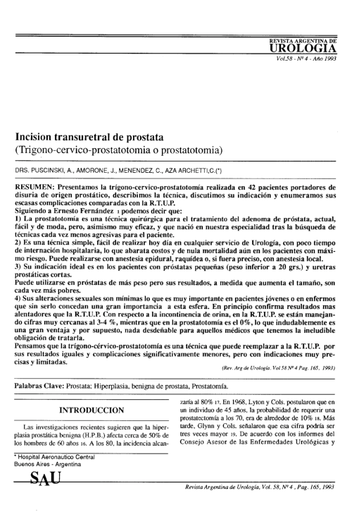 (PDF) Incisión transuretral de próstata. (Trigono-cervico-prostatomia o ...