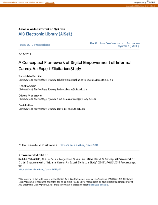 (PDF) A Conceptual Framework of Digital Empowerment of Informal Carers ...
