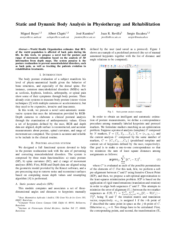 (PDF) Static and Dynamic Body Analysis in Physiotherapy and Rehabilitation