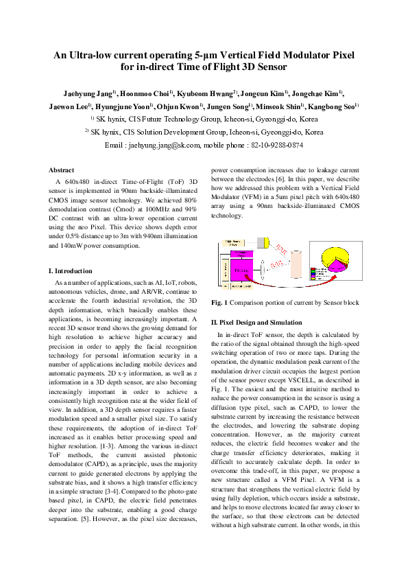 (PDF) An Ultra-low current operating 5-μm Vertical Field Modulator Pixel for in-direct Time of ...