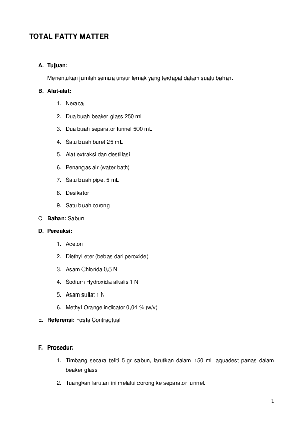(PDF) Total Fatty Matter