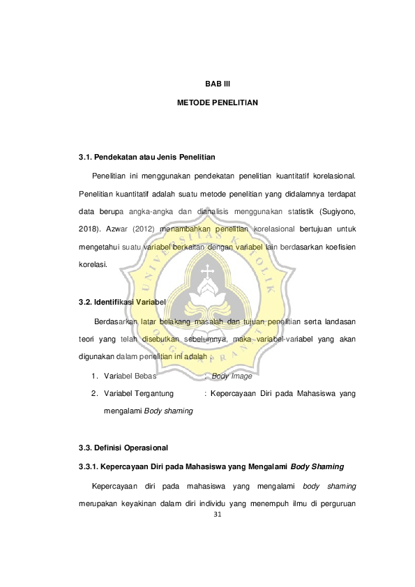 (PDF) Hubungan Antara Body Image Dengan Kepercayaan Diri Pada Mahasiswa Yang Mengalami Body Shaming