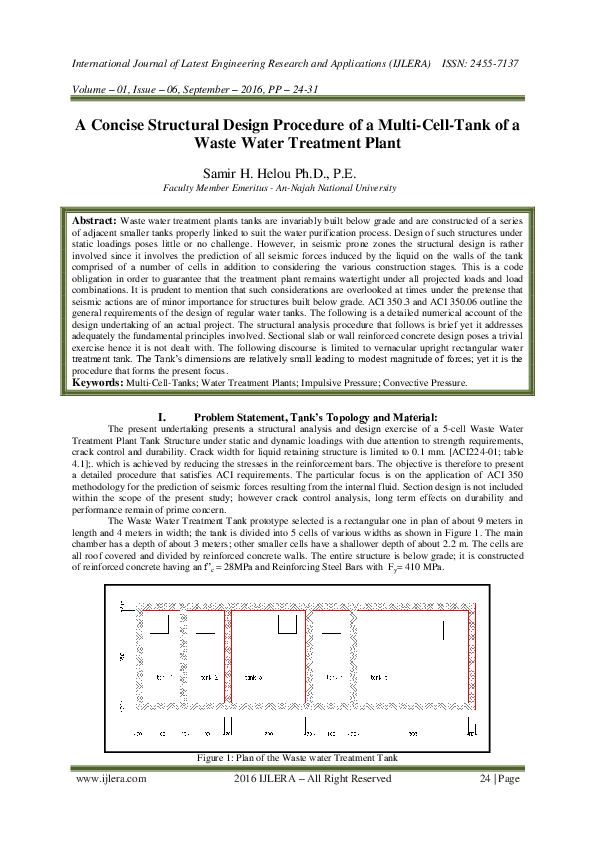 (PDF) A Concise Structural Design Procedure of a Multi-Cell-Tank of a ...