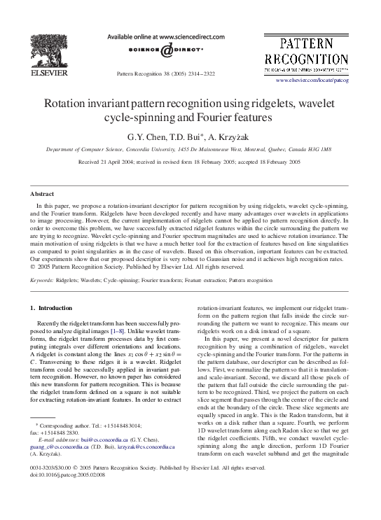 Pdf Rotation Invariant Pattern Recognition Using A Vector Reference
