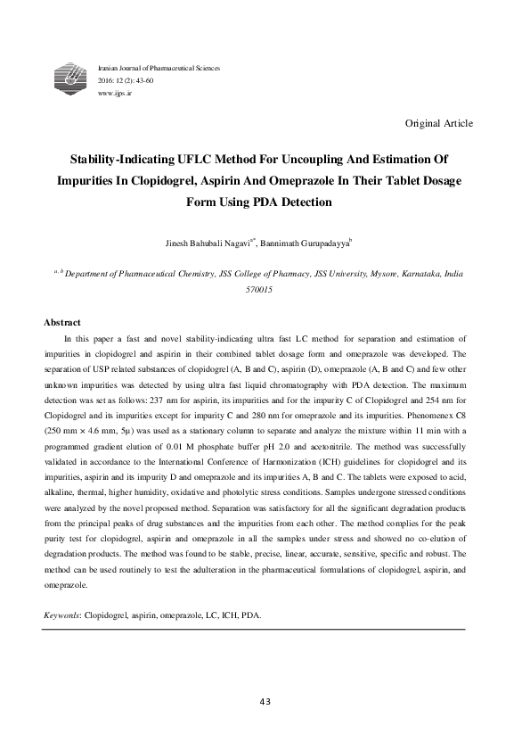 (PDF) Stability-indicating UFLC method for uncoupling and estimation of ...