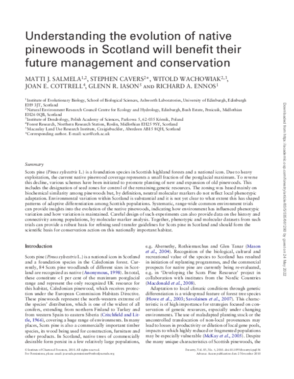 (PDF) Understanding the evolution of native pinewoods in Scotland will ...