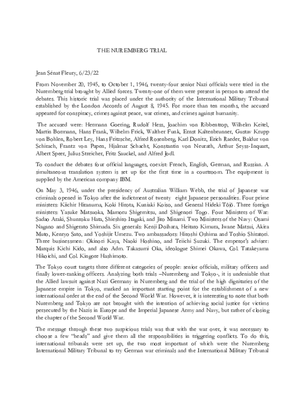 (PDF) THE NUREMBERG TRIAL
