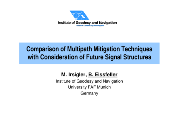 Pdf Comparison Of Multipath Mitigation Techniques With Consideration