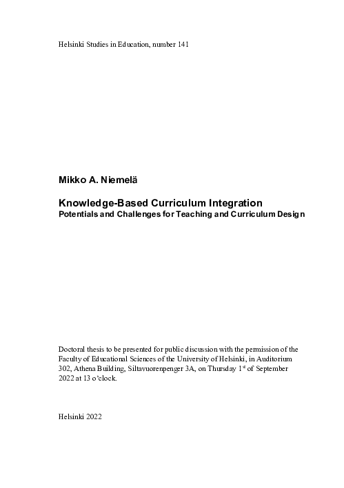 (PDF) Knowledge-Based Curriculum Integration: Potentials and Challenges ...