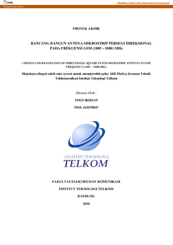 (PDF) RANCANG BANGUN ANTENA MIKROSTRIP PERSEGI DIREKSIONAL PADA ...