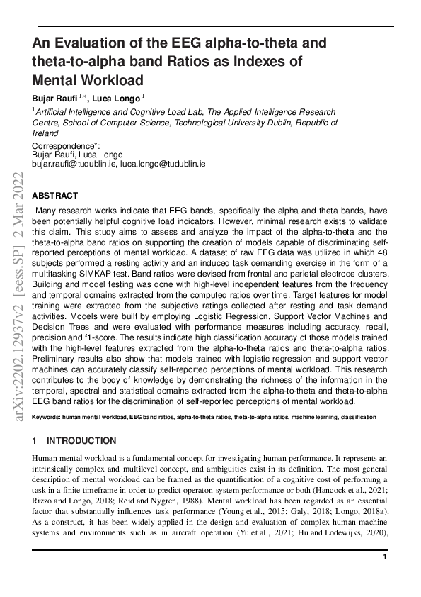 (PDF) An Evaluation of the EEG Alpha-to-Theta and Theta-to-Alpha Band ...