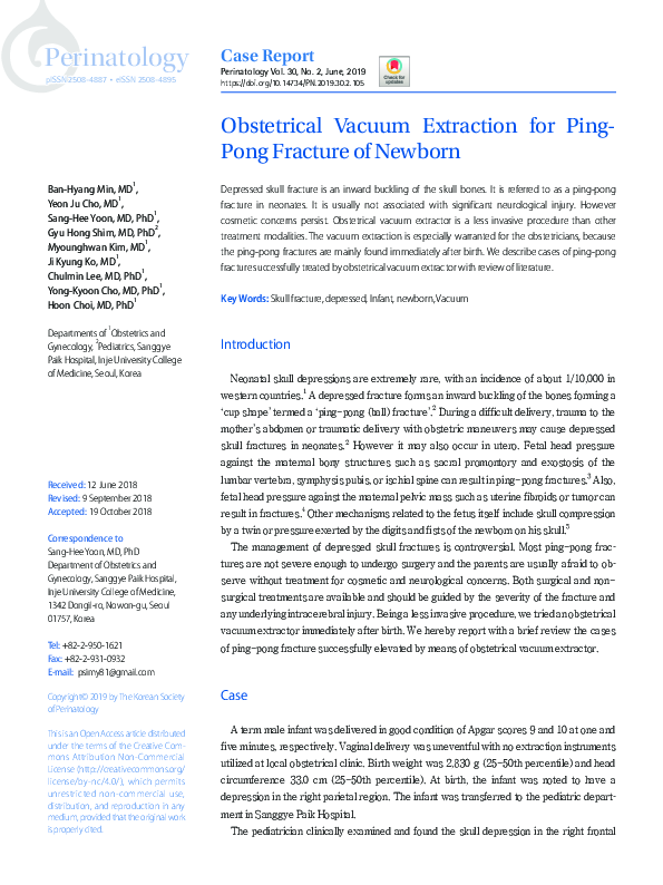 (PDF) Ping pong fracture in the newborn: illustration of a case