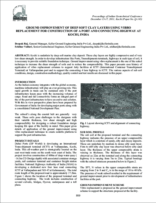 (PDF) Ground Improvement of Deep Soft Clay Layers Using Vibro ...