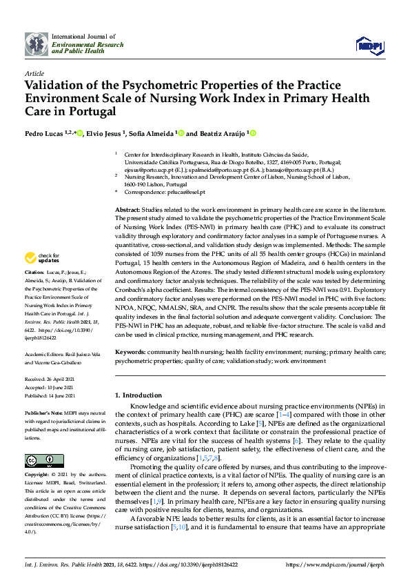 (PDF) Validation of the Psychometric Properties of the Practice ...