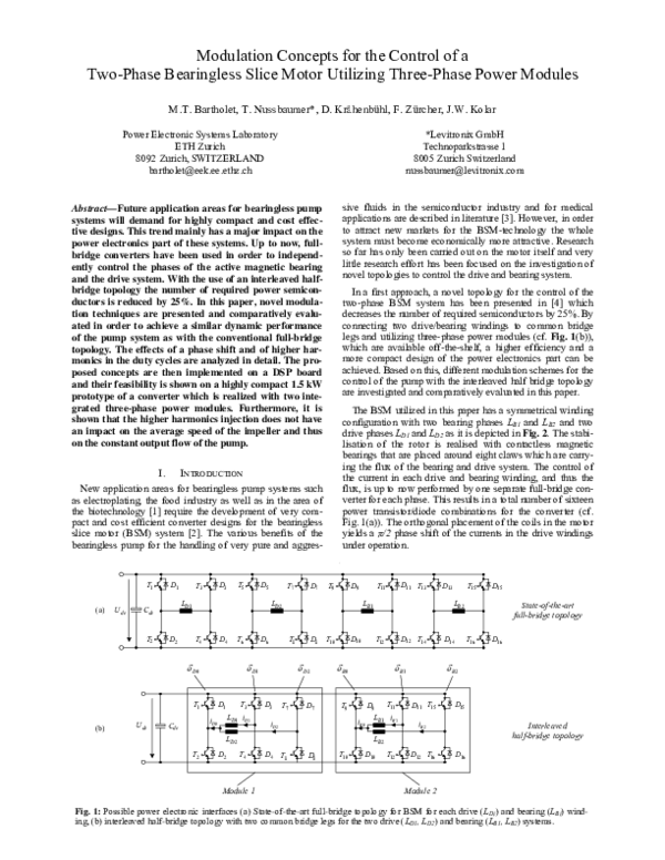 (PDF) Modulation Concepts for the Control of a Two-Phase Bearingless ...
