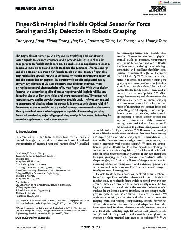 (PDF) Finger-Skin-Inspired Flexible Optical Sensor for Force Sensing ...
