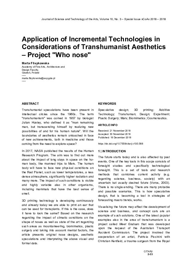 (PDF) Application of Incremental Technologies in Considerations of ...