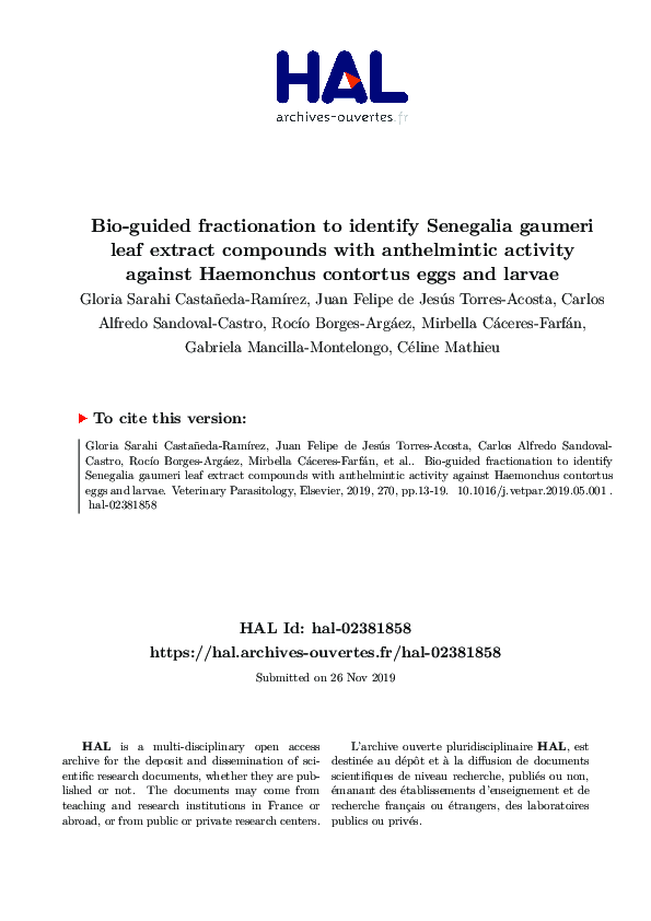 (PDF) Bio-guided fractionation to identify Senegalia gaumeri leaf ...