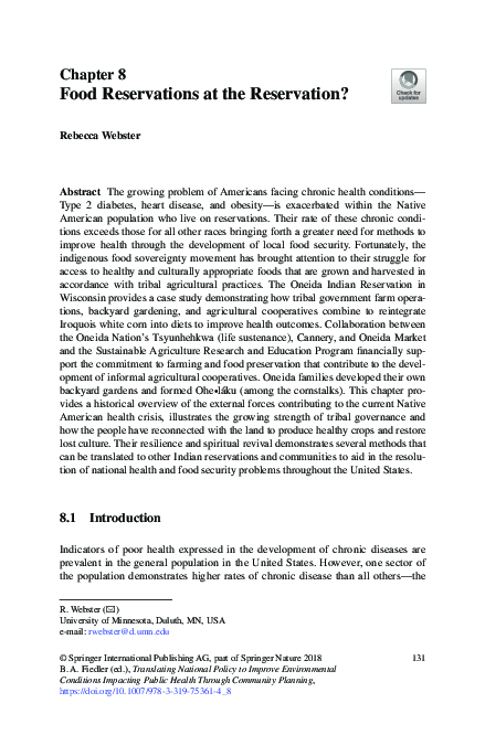 (PDF) Food Reservations at the Reservation?