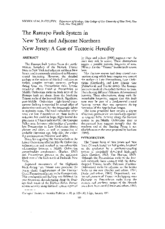 (PDF) The Ramapo Fault System in New York and Adjacent Northern New ...