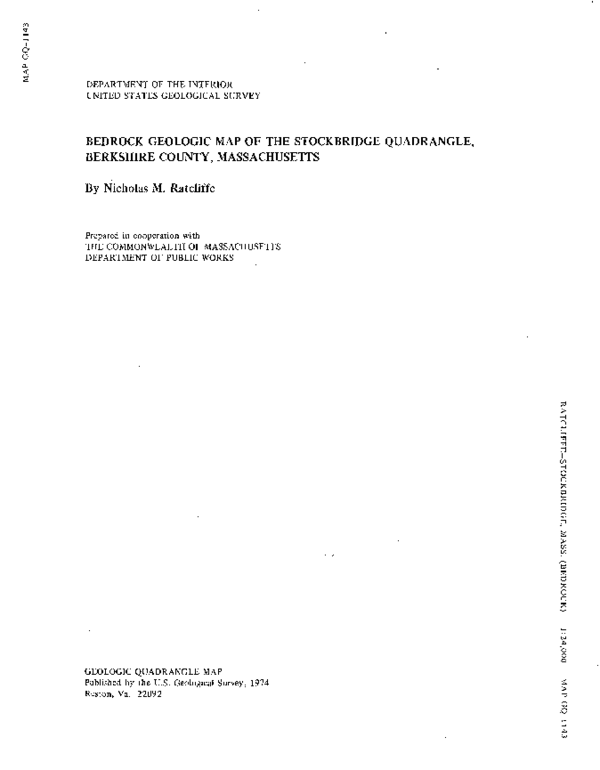 (PDF) Bedrock geologic map of the Stockbridge quadrangle, Berkshire ...