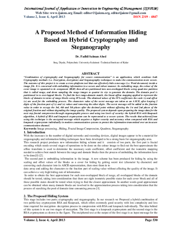 (PDF) A Modified Method of Information Hiding Based on Hybrid Cryptography and Steganography