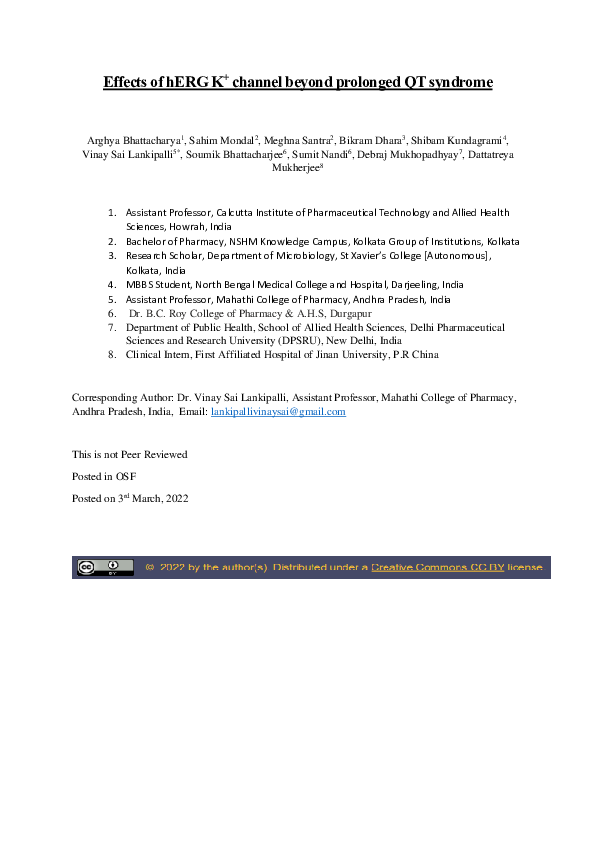 (PDF) Effects of hERG K+ channel beyond prolonged QT syndrome